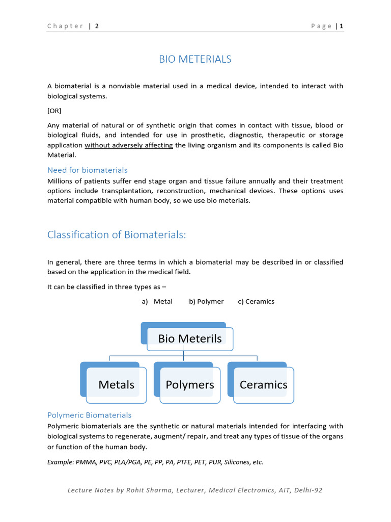 Bio Materials | Download Free PDF | Biomaterial | Strength Of Materials