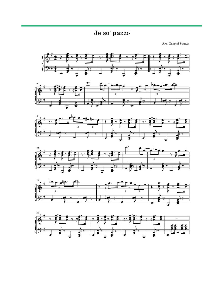 Spartito Je So Pazzo | PDF
