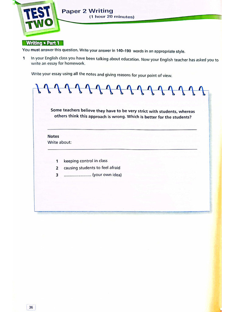 FCE 1 - Hamilton House - Test 2 - Writing | PDF