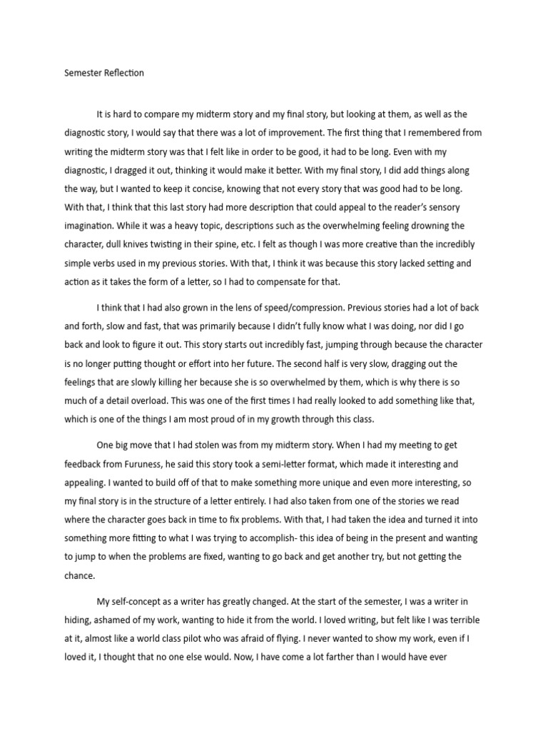 Semester Reflection | PDF | Thought