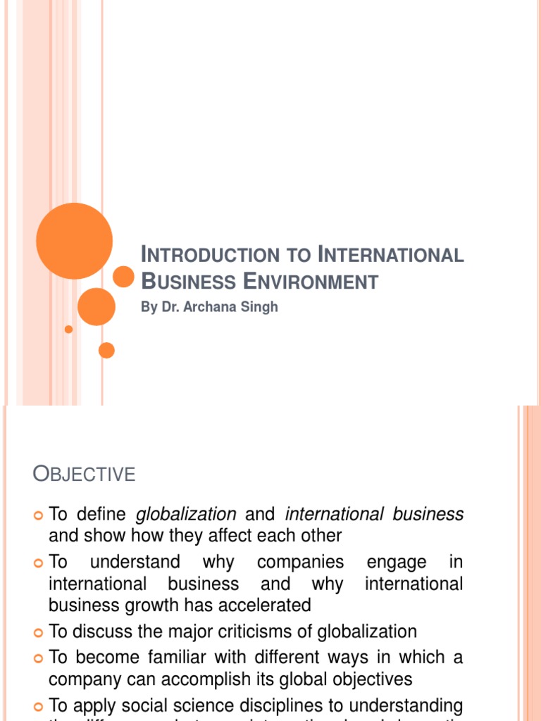 Introduction To International Business Environment 1 | PDF ...