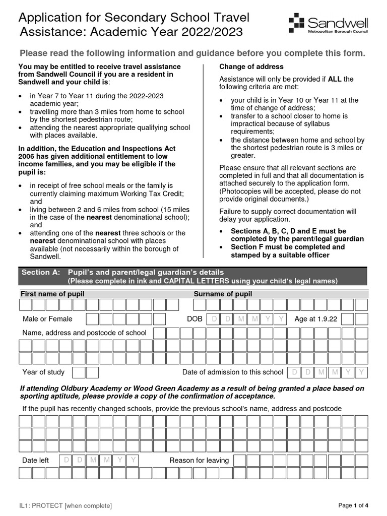 Secondary Travel Form 2022 2023 | PDF | Baptism