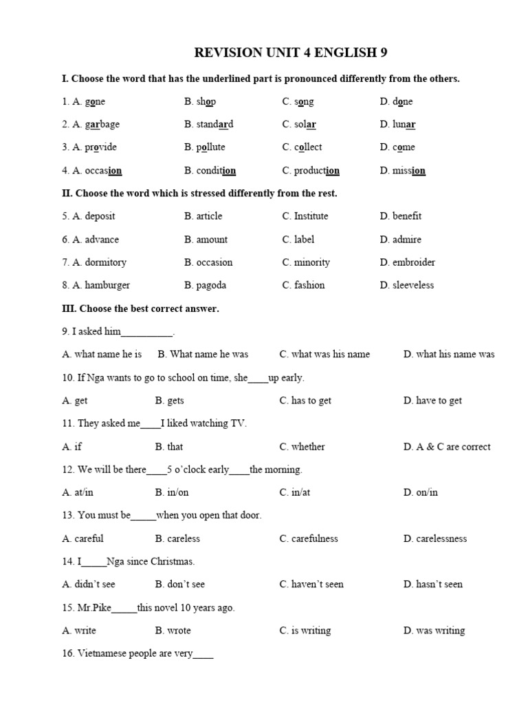 Exercise Unit 4 E9 2 | PDF