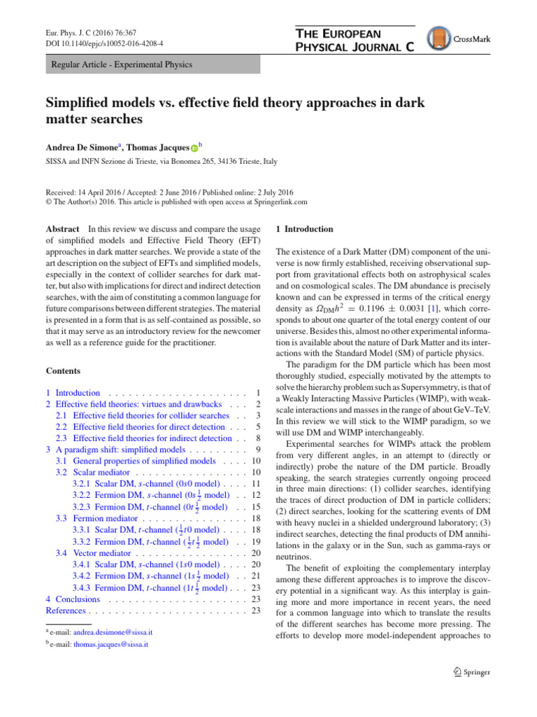 2016 Ref Models | PDF | Particle Physics | Fundamental Interaction