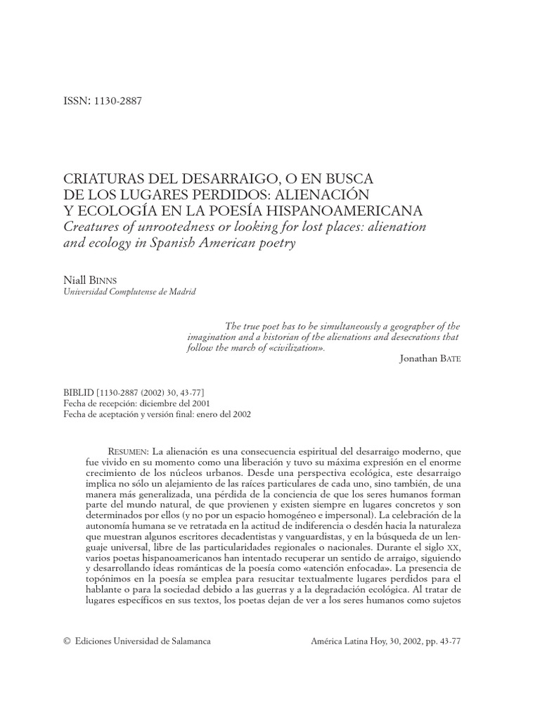 Criaturas Del Desarraigo | PDF | Ecocriticismo