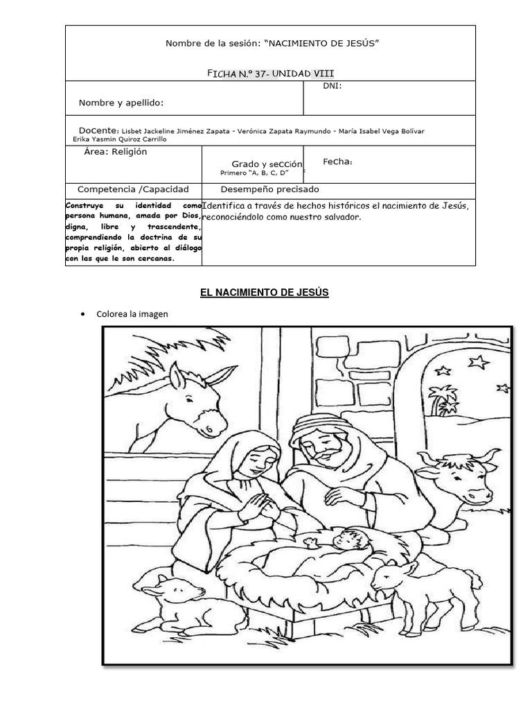 Ficha Nacimiento de Jesus | PDF