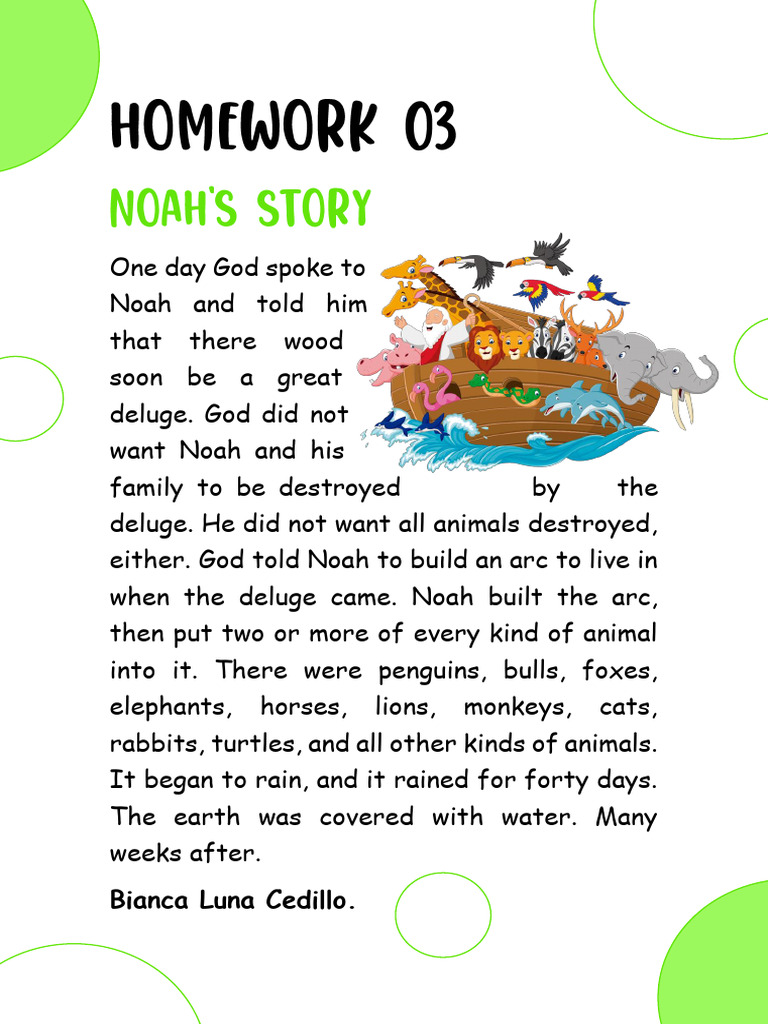 HOMEWORK 03 - NOAH´S STORY - BIANCA LUNA | PDF