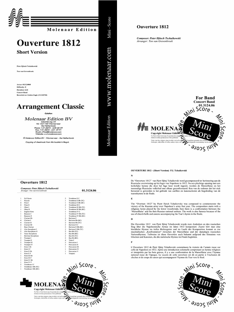 Ouverture 1812: Mini Score | PDF