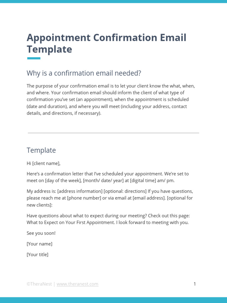 Appointment Confirmation | PDF
