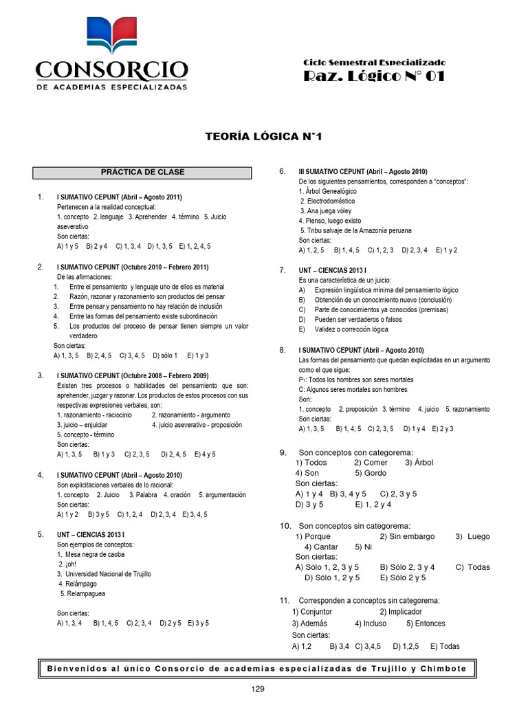 TEORÍA LÓGICA 1 | PDF
