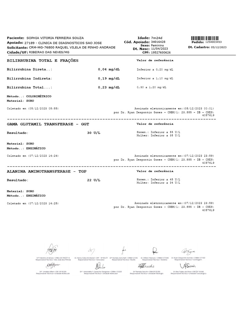 Bilirrubina Total E Fra es Crm Mg 76800 Raquel Vilela De Pinho