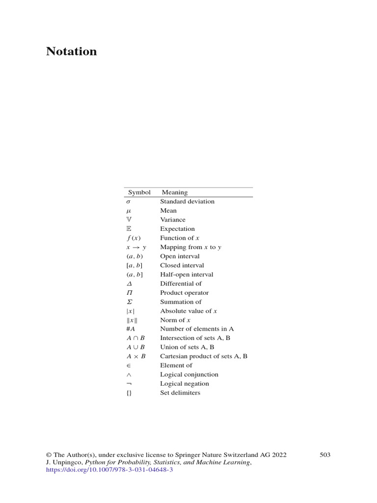 Notation | PDF | Statistics | Machine Learning