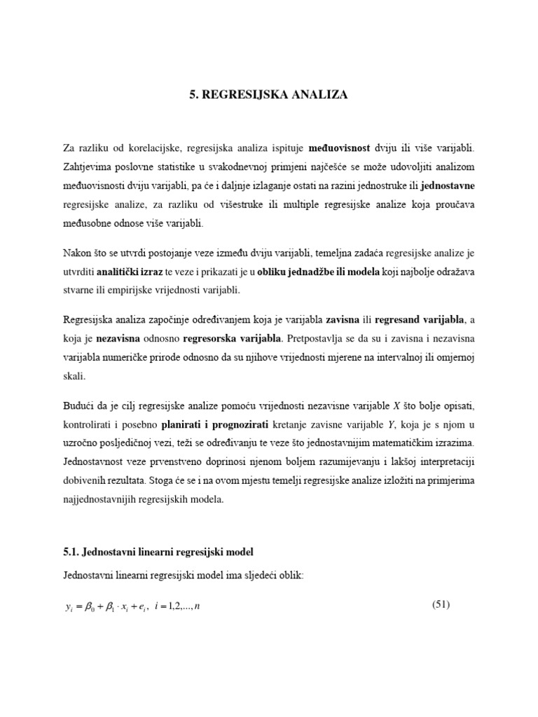 Jednostavni Linearni Regresijski Model | PDF