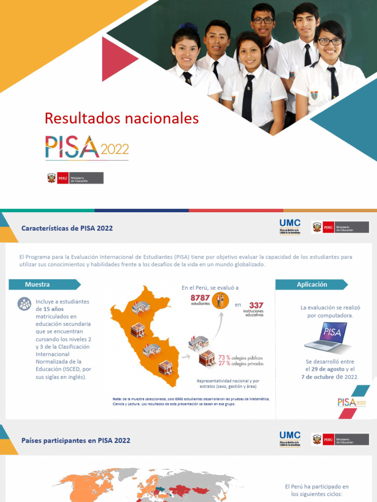Presentación de Resultados PISA 2022 Perú | PDF | Programa para la Evaluación Internacional de ...