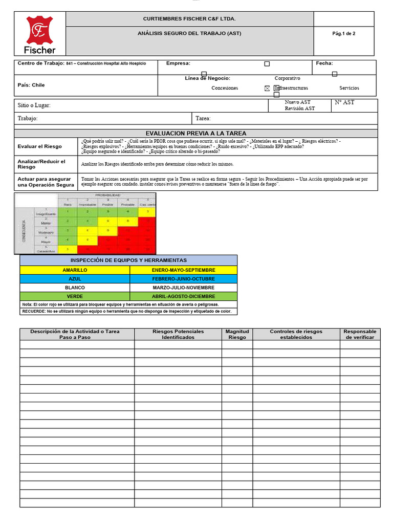 Formato Analisis de Riesgos Del Trabajo | PDF