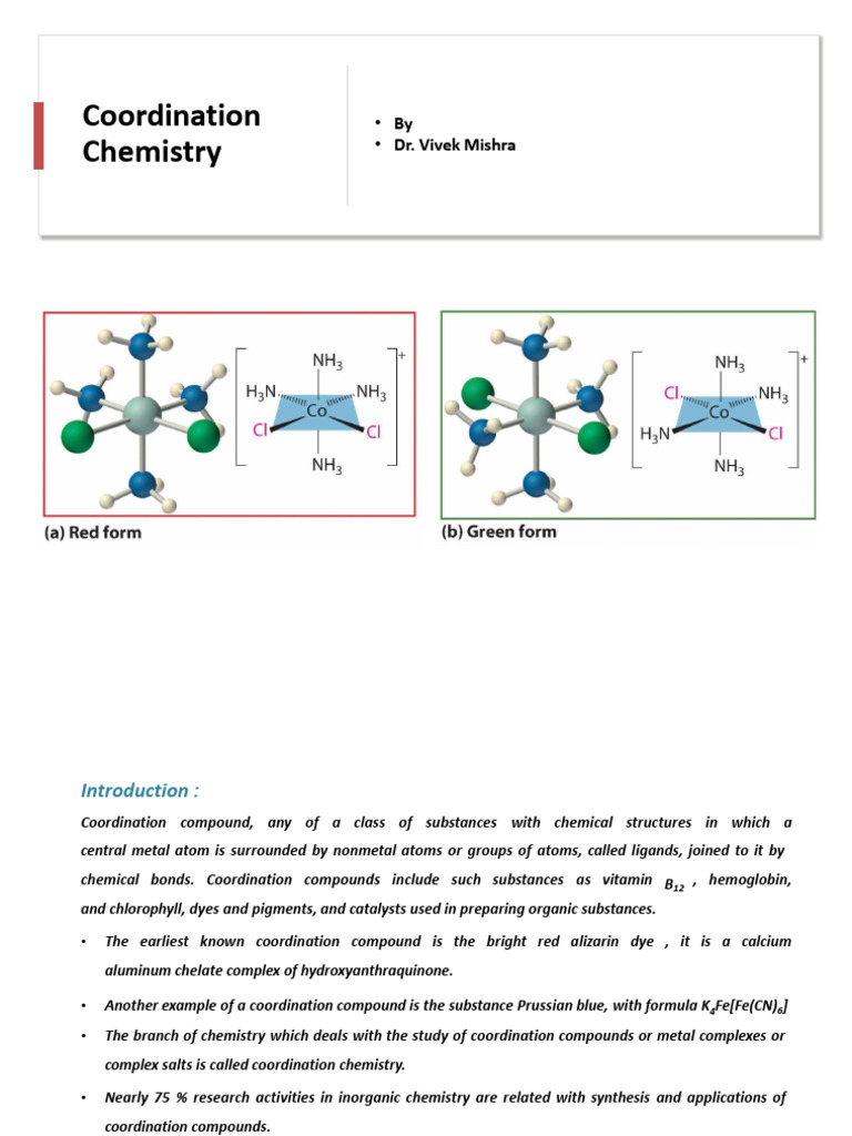 Coordination Chemistry | PDF