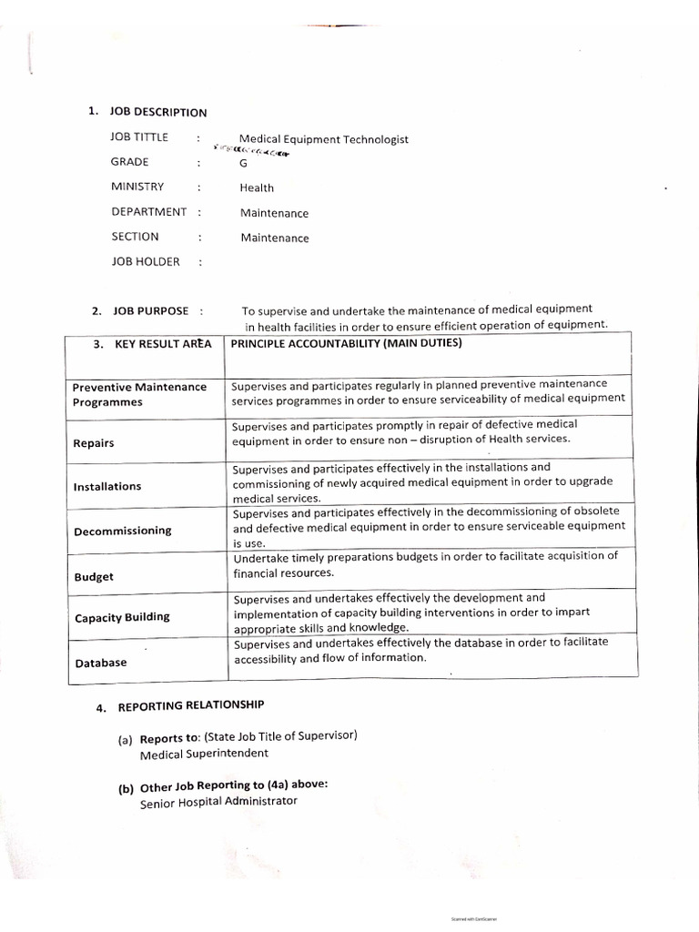 job description-Bmet | PDF