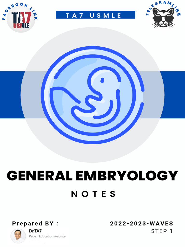 General Embryology Ta7 Notes 2023 | PDF | Fetus | Developmental Biology