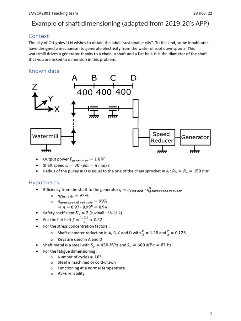 Shaft Dimensioning - 2022-11-23 | PDF