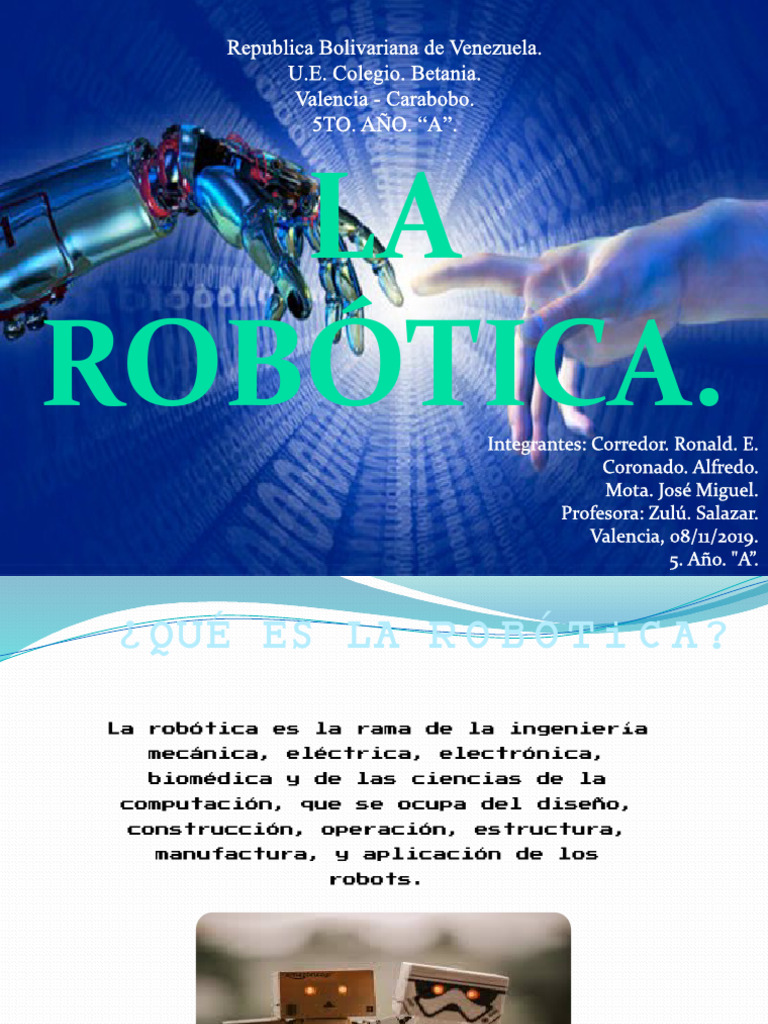 La Robótica. | PDF | Robot | Robótica