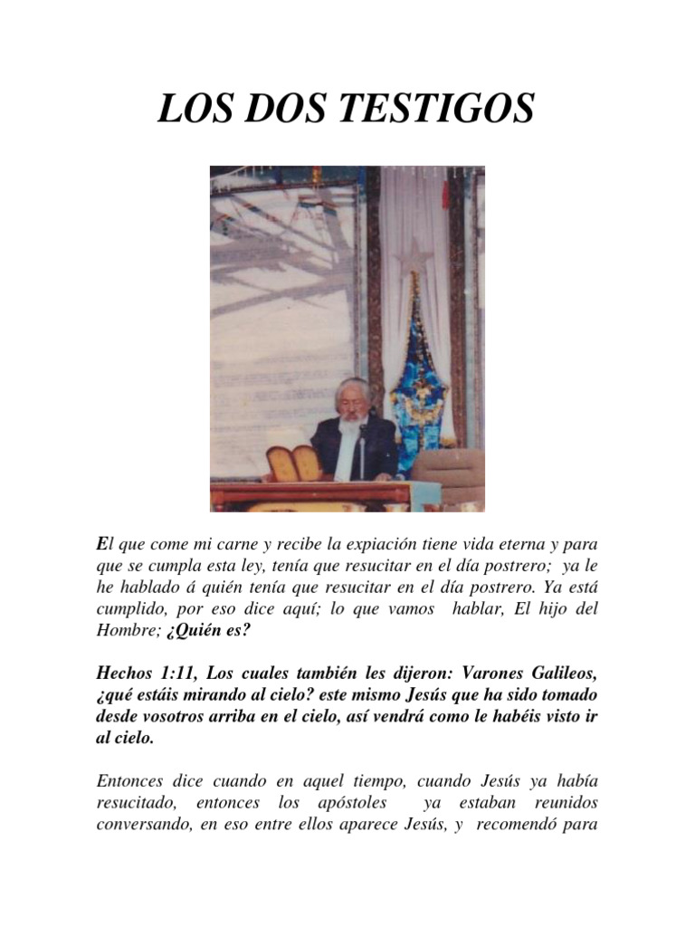 Los Dos Testigos | PDF | Resurrección | Jesús