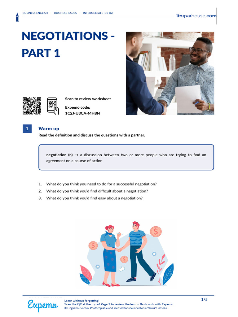 Negotiations Part 1 British English Student | PDF