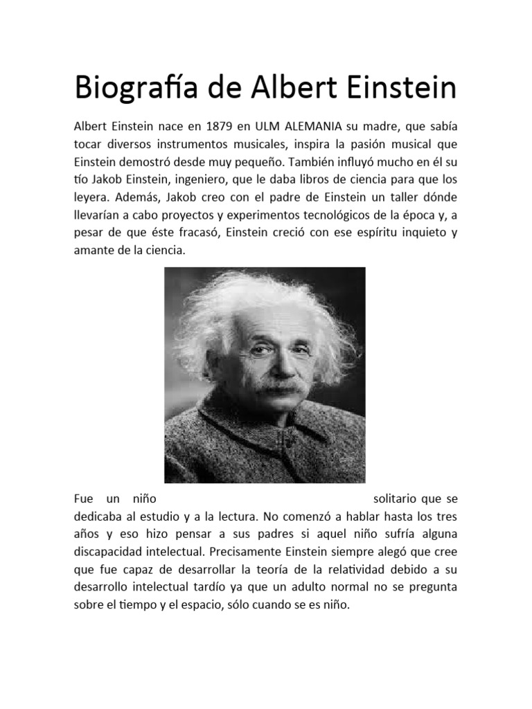 Biografía de Albert Einstein | PDF