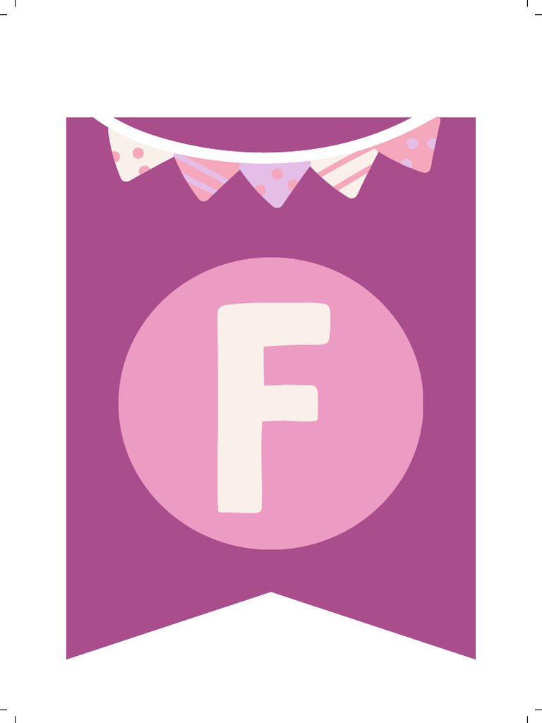 Documento A4 Banderines Feliz Cumpleaños Infantil Morado | PDF