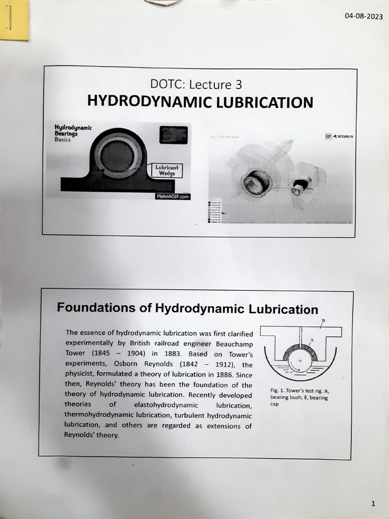 L3 Hydrodynamic Lubrication | PDF
