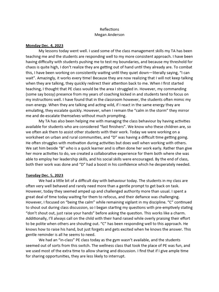 Week5 Reflections | PDF