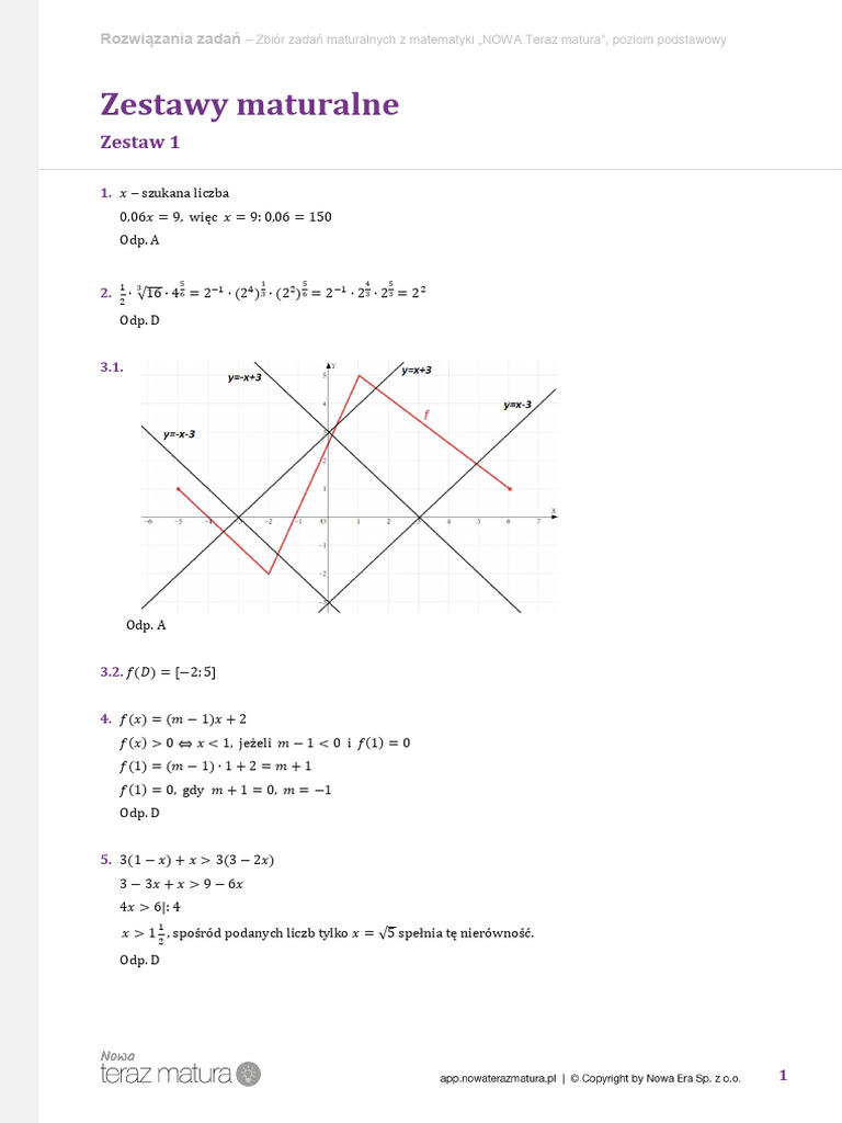 Rozwiązania Zadań - Zestaw 1 | PDF