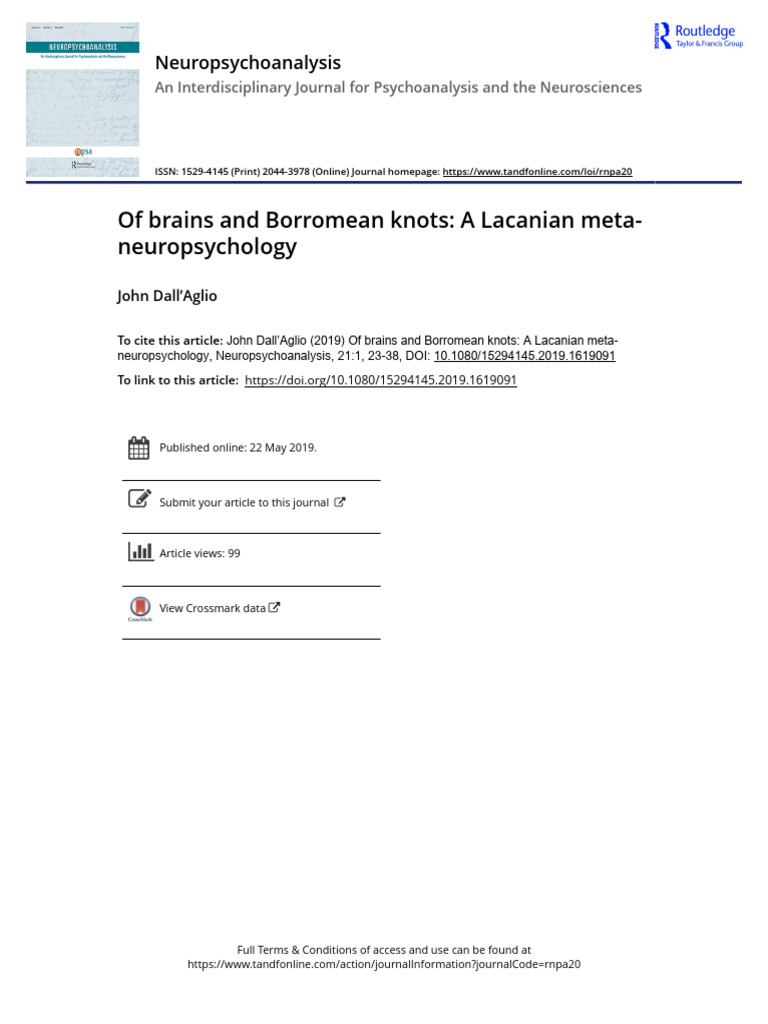 Dall'aglio - Brains and Borromean Knots | PDF | Jacques Lacan | Memory