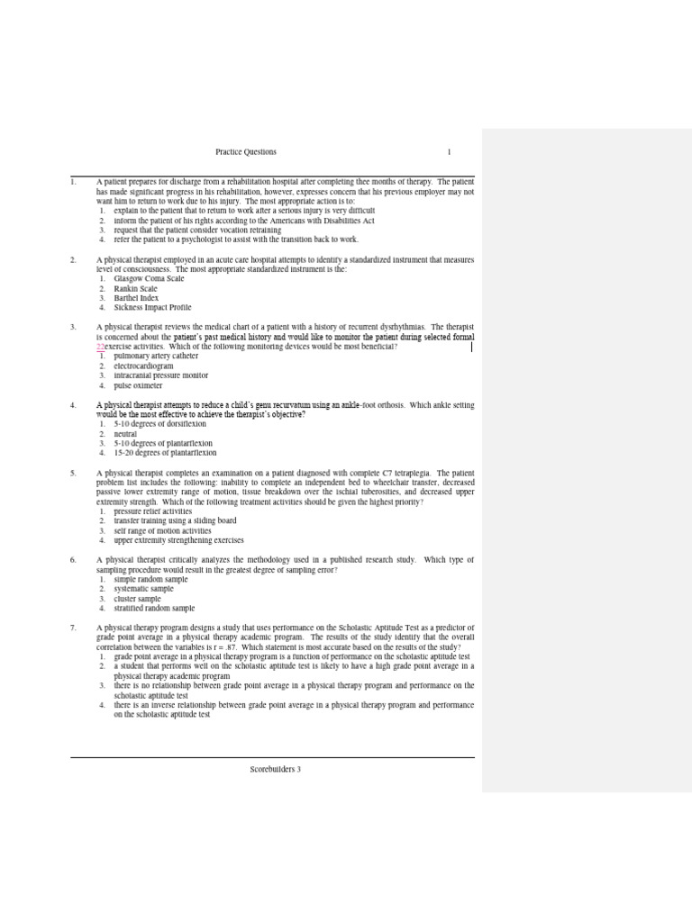 Scorebuilders 3 | PDF | Physical Therapy | Anatomical Terms Of Motion
