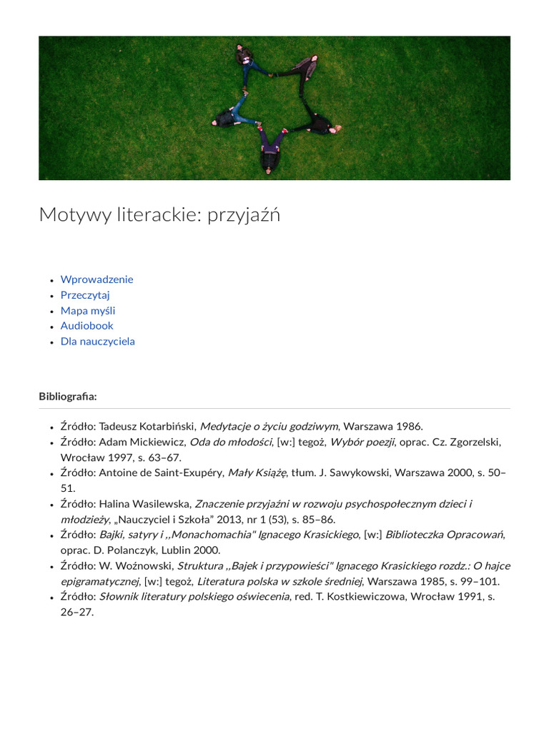 Motywy Literackie Przyjazn | PDF