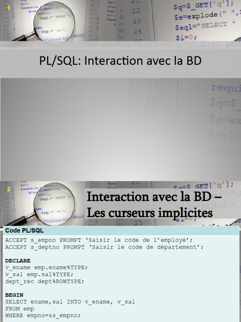 Interaction Avec BD | PDF | SQL | PL/SQL