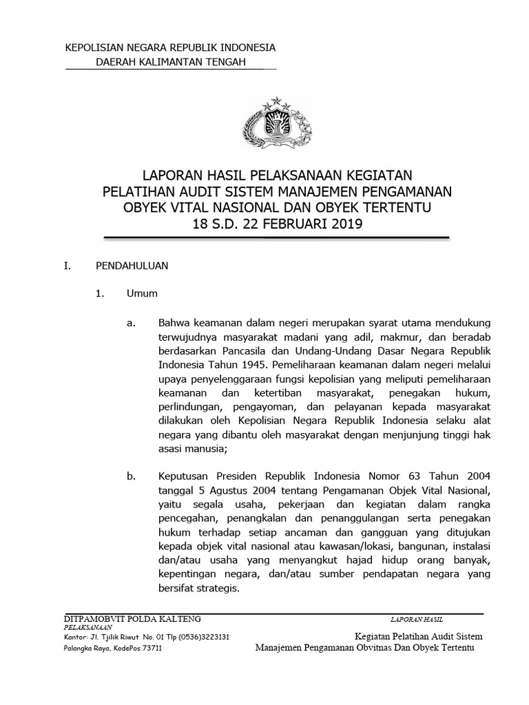 Lap Hasil Pelatihan Audit | PDF | Komputer