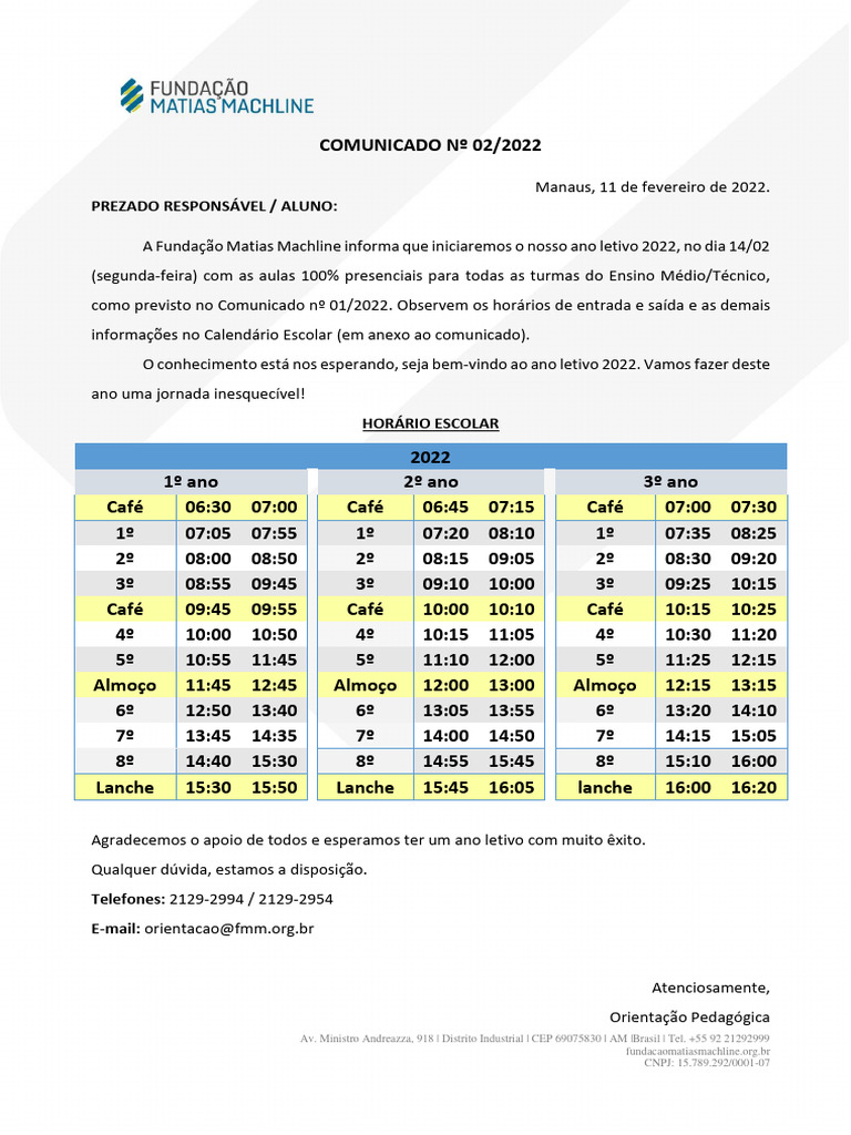 Comunicado 02 2022 | PDF