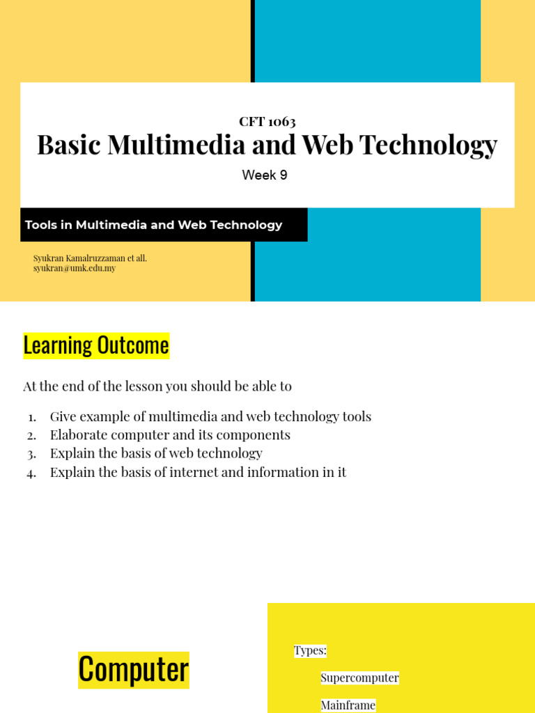 Week 9 - Tools in Multimedia and Web Technology | PDF | World Wide Web | Internet & Web