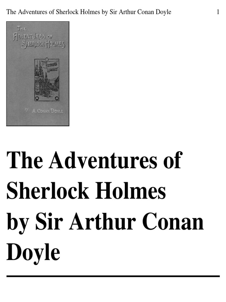 The Adventures of Sherlock Holmes | PDF | Sherlock Holmes | Project Gutenberg