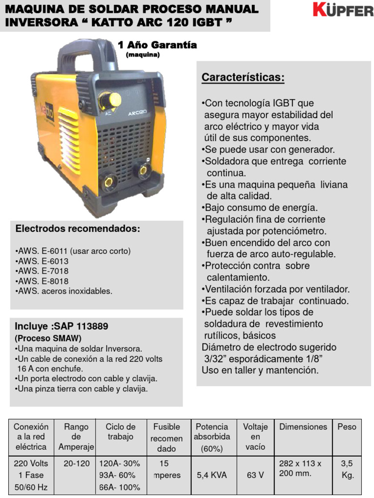KAtto ARC 120 | PDF | Soldadura | Construcción