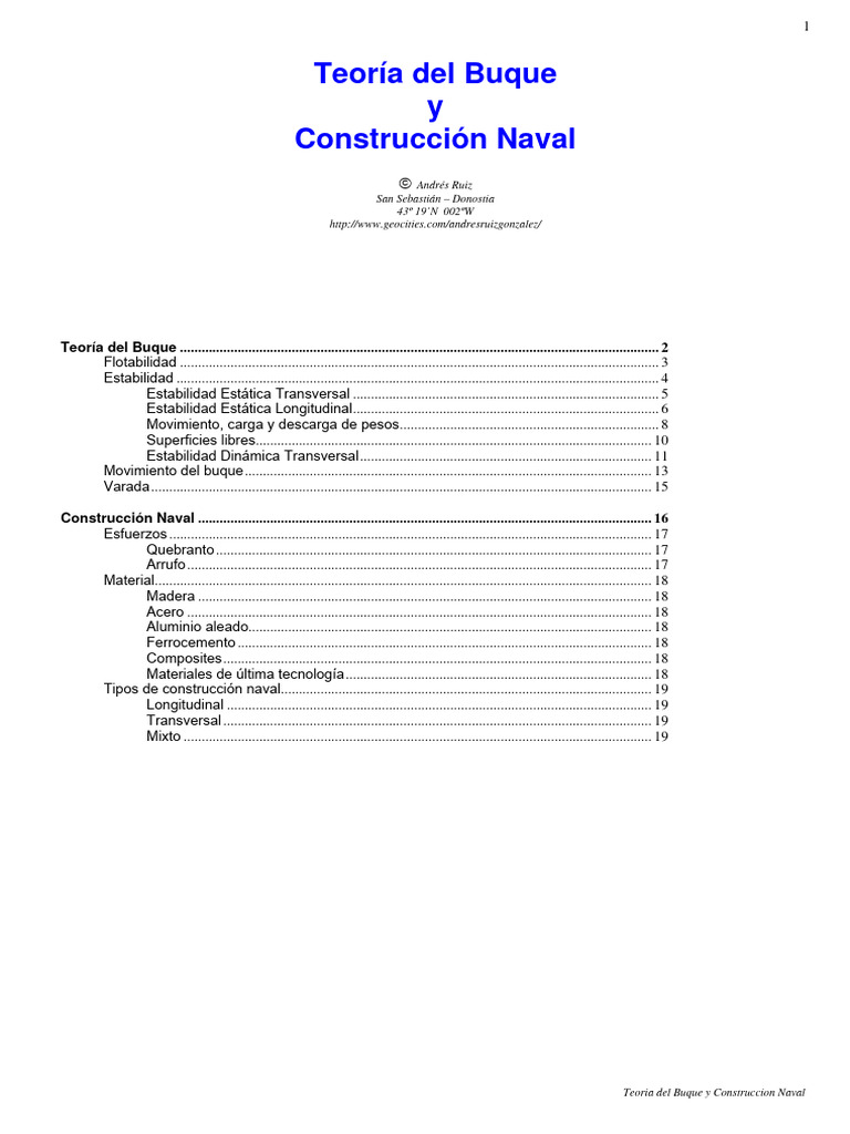 Teoría Del Buque y Construcción Naval | PDF | Arrastrar (Física) | Buques