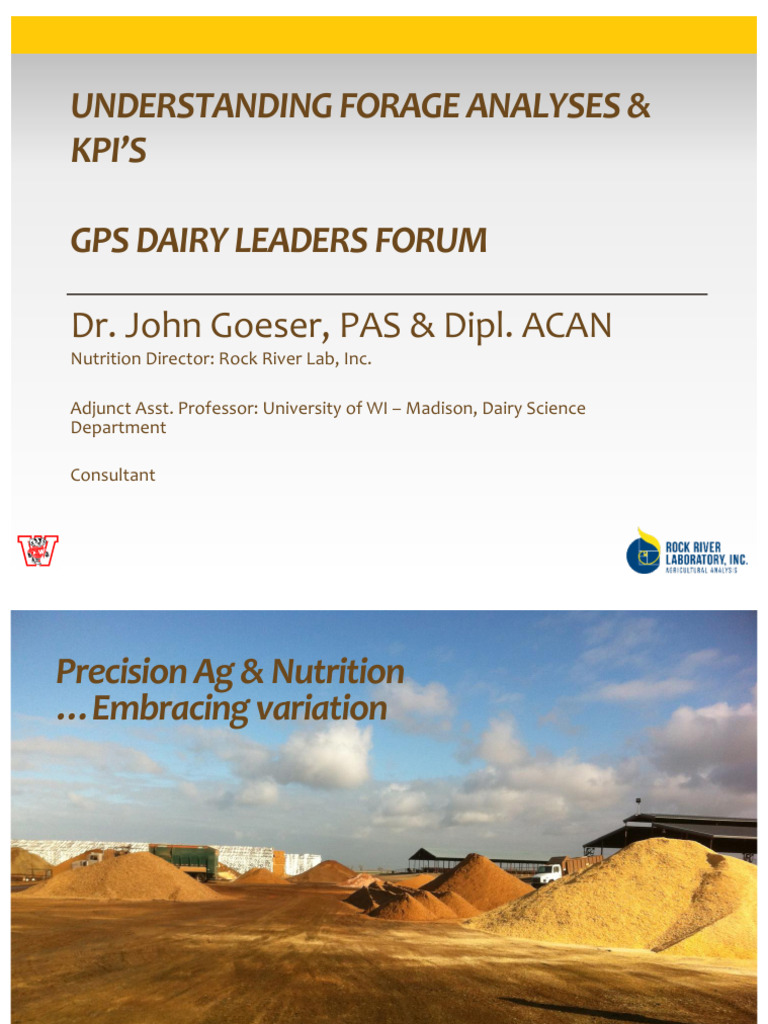 Understanding Forage Quality Analysis and KPI's | PDF | Cooking, Food ...