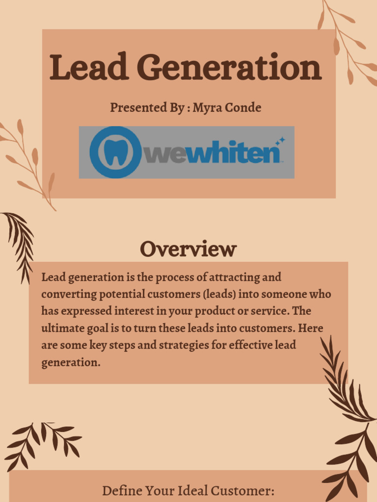Lead Generation Meeting Wewhiten | PDF