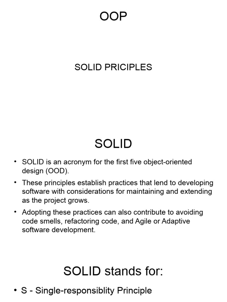 SOLID | PDF | Computer Programming | Software Engineering