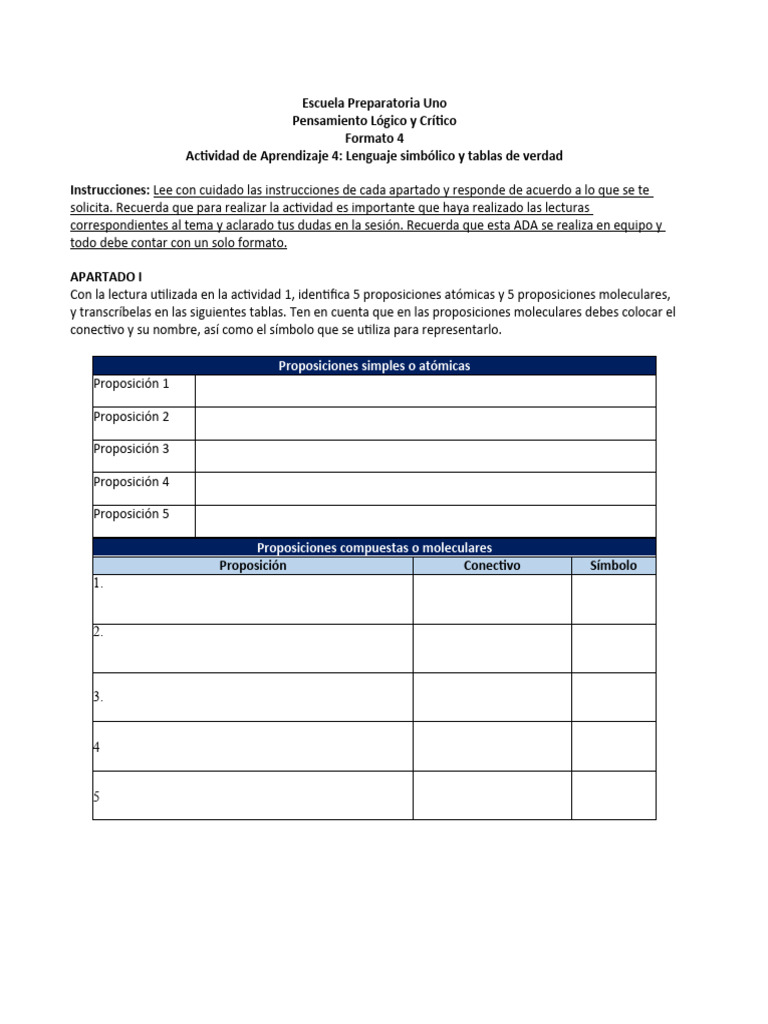 Formato ADA 4 | PDF | Proposición | Verdad