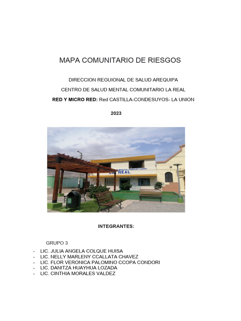 MAPA COMUNITARIO DE RIESGOS 19-02 (4) | PDF | Enfermería | Cuidado de la salud