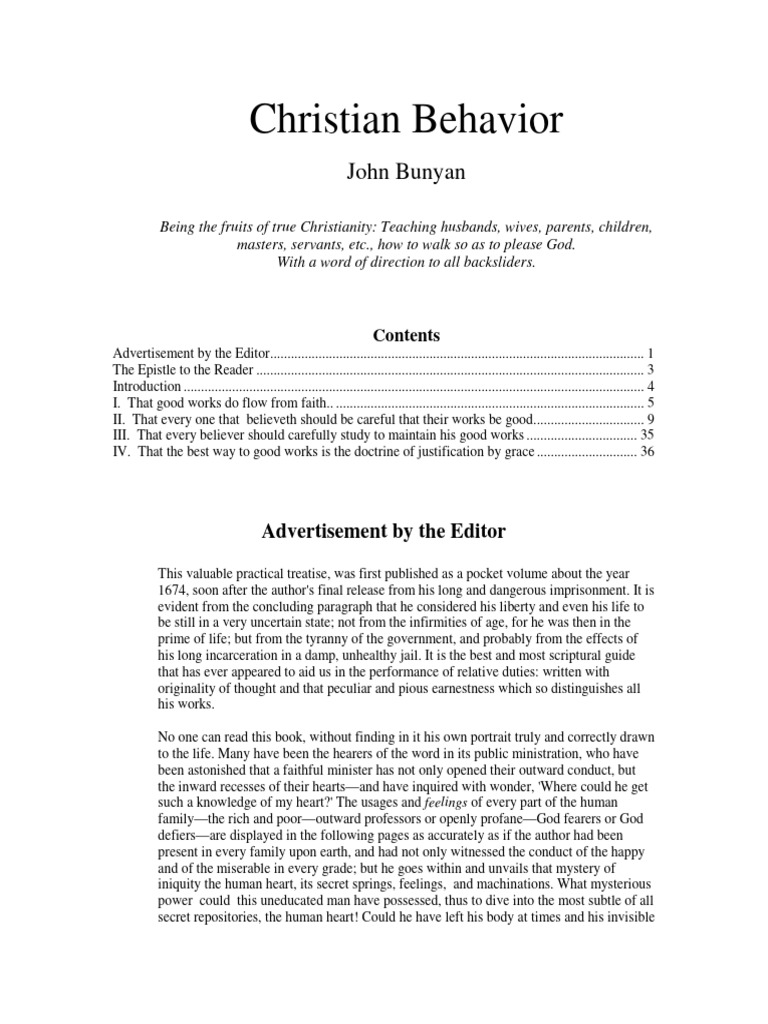 Christian Behavior | PDF | Grace In Christianity | Justification (Theology)