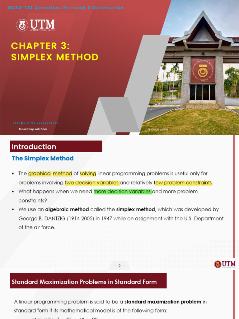 Chapter 3 - Simplex Method | PDF Chapter 3 - Simplex Method | PDF