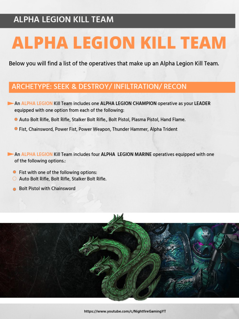 Alpha Legion Kill Team | PDF | Hazards | Warfare