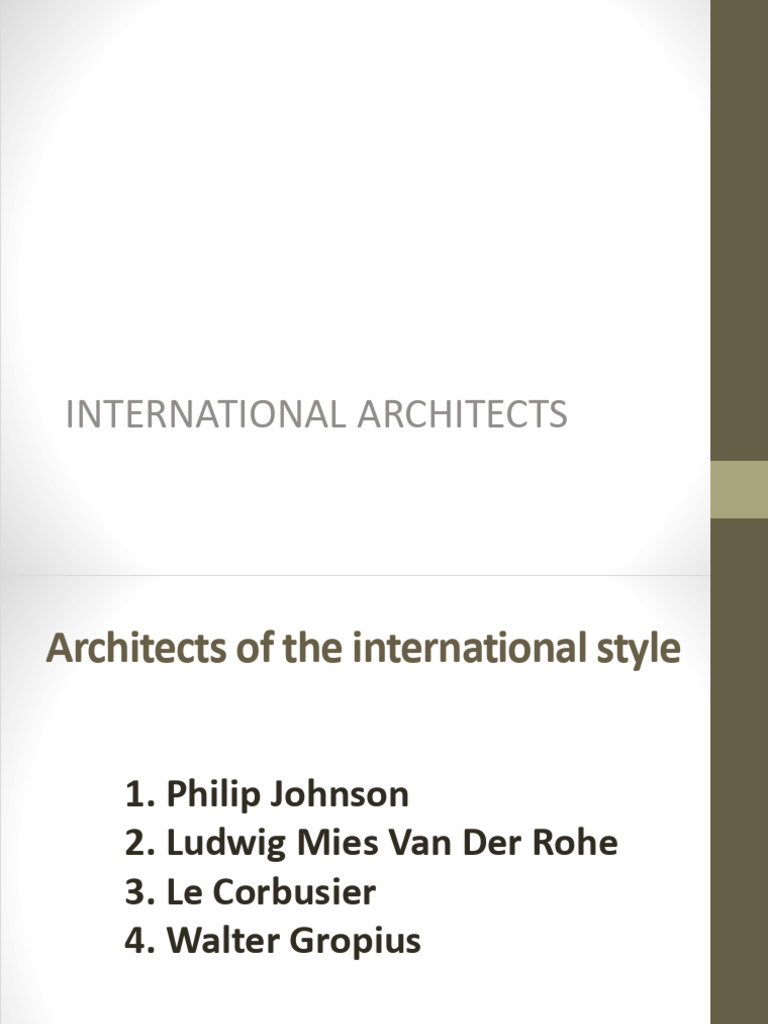 International Architects | PDF | Design | Architectural Design